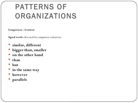 Patterns Of Organization Worksheets