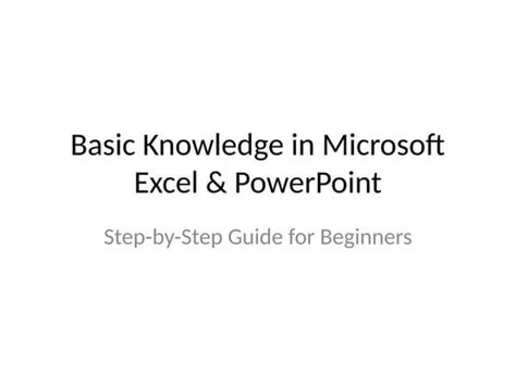 Msexcelpowerpointbasics Information Power Point Presentationpptx