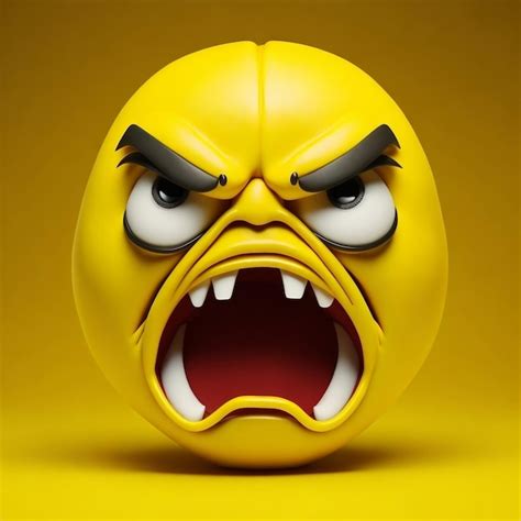 Premium Ai Image A Angry Yellow Emoji
