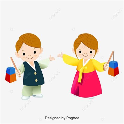 만화 종업원 입은 한복 마중 손님 한복 일러스트 남자 여자 만화 Png 일러스트 및 벡터 에 대한 무료 다운로드 Pngtree 귀여운 그림 창의적인 공예 그림