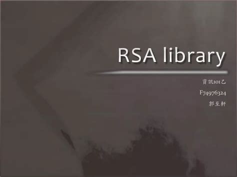 Ppt Rsa Library Powerpoint Presentation Free Download Id6291545