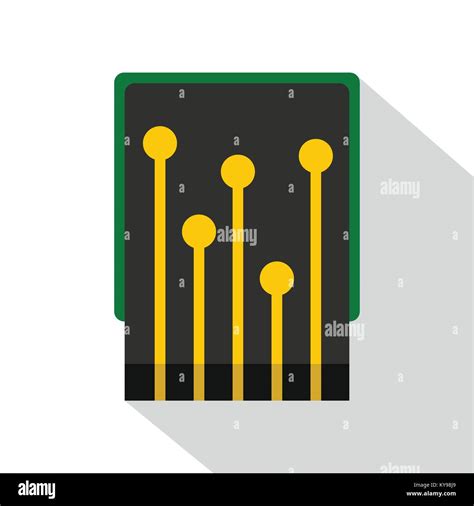 Computer Processor Icon Flat Illustration Of Computer Processor Vector Icon For Web Stock