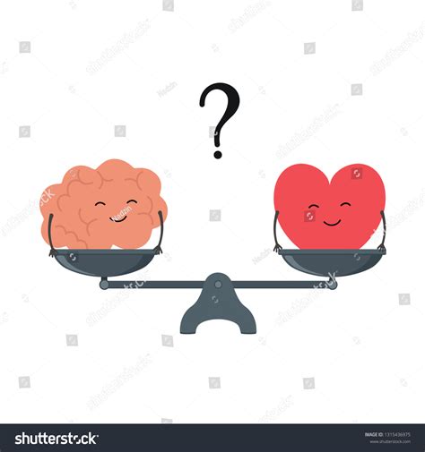 Illustration Concept Balance Between Logic Emotion Stock Vector