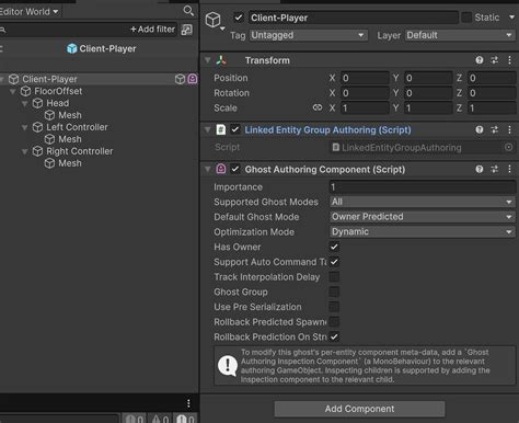 Netcode For Entities Xr Rig Setup Unity Engine Unity Discussions