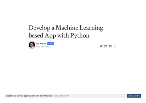 Ppt Develop A Machine Learning Based App With Python Powerpoint