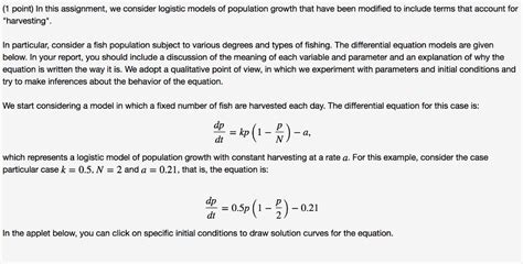 Solved 1 Point In This Assignment We Consider Logistic