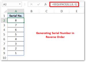 Sequence Function In Excel Generate Number Series Excel Unlocked