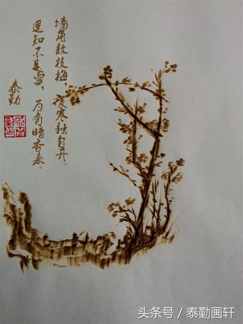 戚泰勤烙鐵畫教程三步教你畫烙鐵墨梅 每日頭條