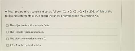 Solved A Linear Program Has Constraint Set As Follows