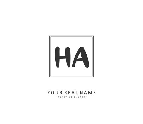 H A Ha Initial Letter Handwriting And Signature Logo A Concept Handwriting Initial Logo With