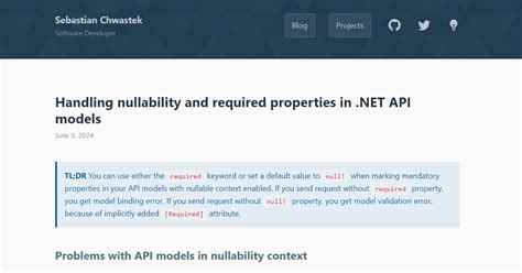 Handling Nullability And Required Properties In NET API Models