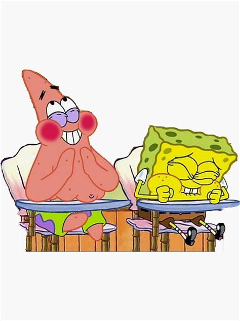 25 Spongebob And Patrick Sticker By Mocarney24 Redbubble Spongebob Drawings Spongebob