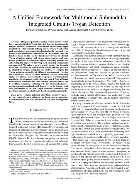 PDF A Unified Framework For Multimodal Submodular Integrated Circuits Trojan Detection