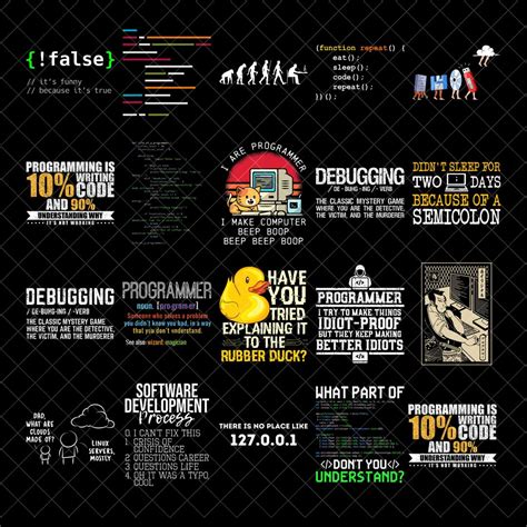 Funny Programmer Png Bundle Coding Cliparts Computer Geek It Guy Developer Shirt Office Mug