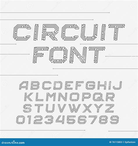 Circuit Board Font Vector Alphabet Stock Vector Illustration Of Electronic Letter 76115803