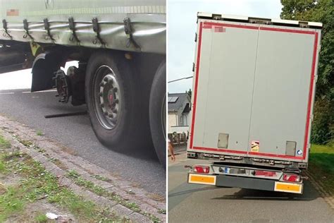 В Германии белорус вел фуру без заднего правого колеса