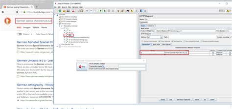 Jmeter Is Not Recording Script If There Is Any German Character In