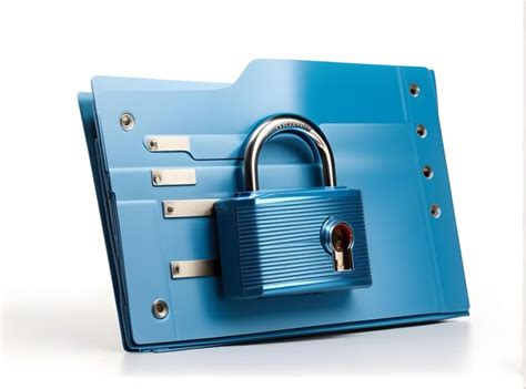 Premium AI Image Computer File Folder With A Lock Data Protection Cyber Security Concept