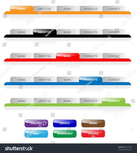 Template Web Site Page Navigation Menu Stock Vector Royalty Free 28420765 Shutterstock