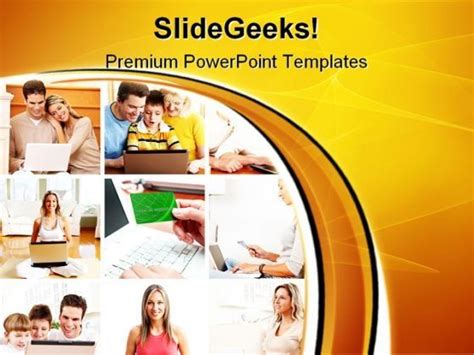 People With Laptop Computer Powerpoint Templates And Powerpoint