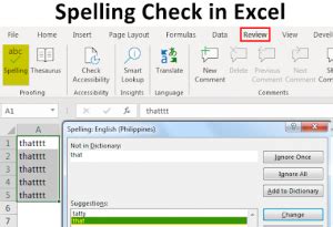 Spelling Check In Excel How To Use Spelling Check Option In Excel