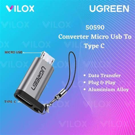 Jual Ugreen Converter Konektor Adapter Micro Usb Male To Usb Type C Female Di Seller Vilox