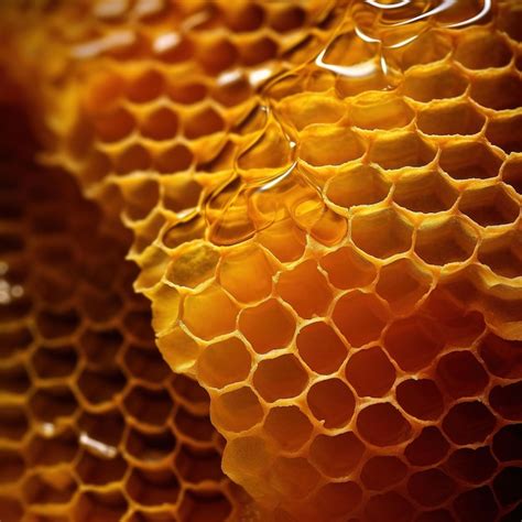 Premium Ai Image Close Up Of Honeycomb
