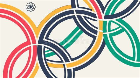 Abstract Geometric Pattern Of Interconnected Colorful Rings Or Knots Vector Design Generative Ai