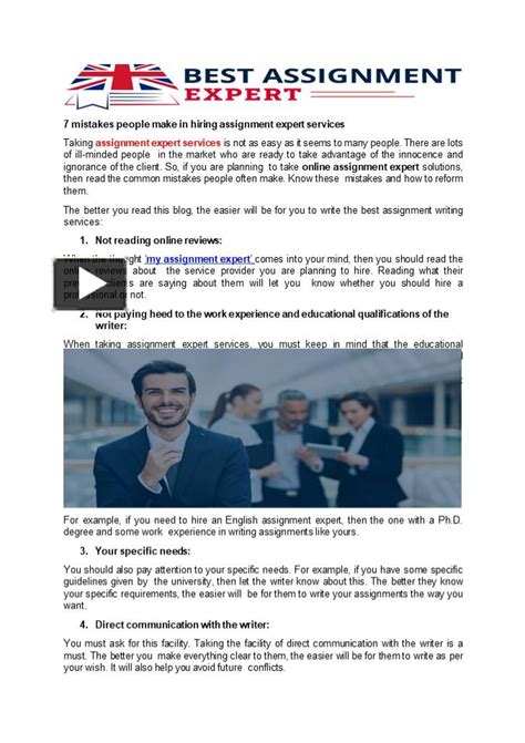 Ppt 7 Mistakes People Make In Hiring Assignment Expert Services Powerpoint Presentation Free