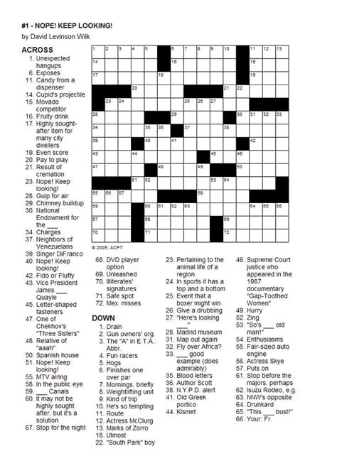 Printable Adult Crossword Puzzles Printablelib