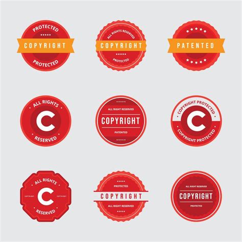 Copyright Law Icon Set 4076897 Vector Art At Vecteezy