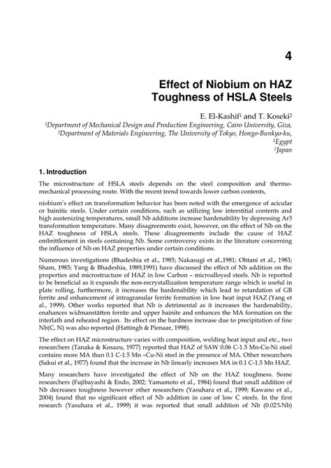 Pdf Effect Of Niobium On Haz Toughness Of Hsla Steels