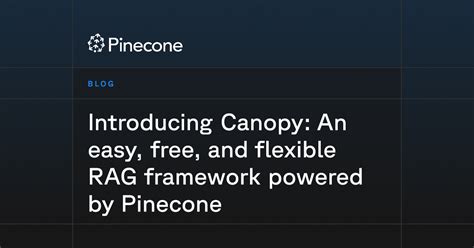 Introducing Canopy An Easy Free And Flexible Rag Framework Powered By Pinecone Pinecone