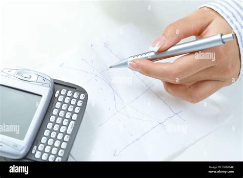 Female Hand Drawing Graph Stock Photo Alamy