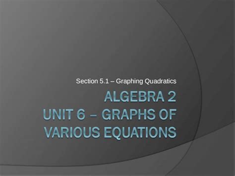 Ppt Section 51 Graphing Quadratics Review Graphing Dokumentips