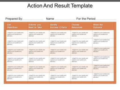 Action Outcome Slide Team