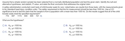 Solved Part Determine The Test Statistic Part Chegg