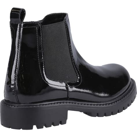Hush Puppies Ariella Chelsea Leather Girlss Black Boots