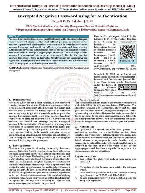 Encrypted Negative Password Using For Authentication Pdf Password Cryptography