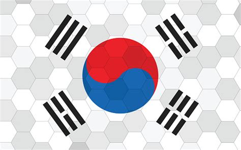대한민국 국기 일러스트레이션 추상 육각 배경 벡터와 미래 지향적 인 한국 국기 그래픽 대한민국 국기는 독립을 상징한다 0명에 대한 스톡 벡터 아트 및 기타 이미지 Istock