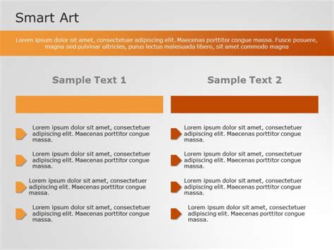 SmartArt List Vertical Textbox 2 Steps PowerPoint Template