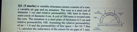Solved Pe Q3 5 Marks A Variable Reluctance Sensor