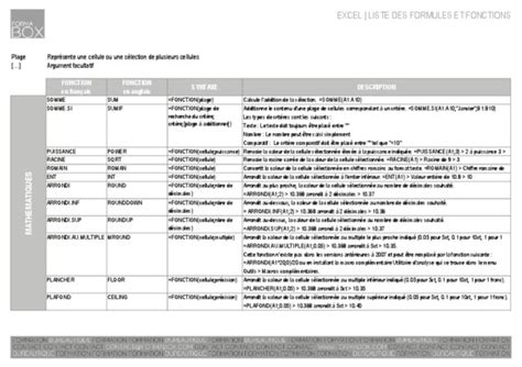 Les Fonctions Sous Excel Pdf Notice Manuel D Utilisation
