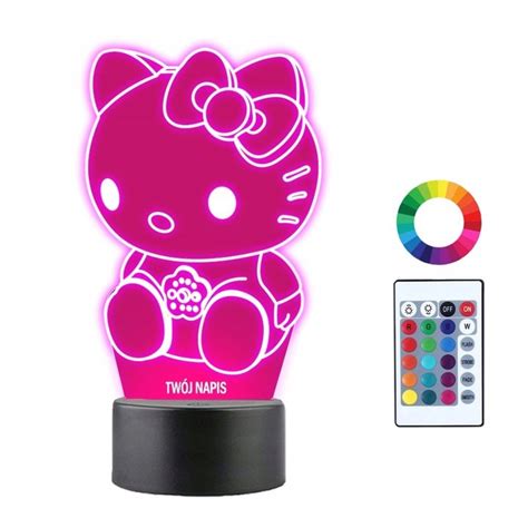 Lampka Nocna Hello Kitty Led Rgb Grawer Plexido Plexido Sklep Empikcom