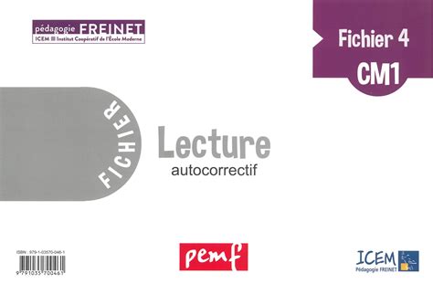 Fichier lecture cm Icem Pédagogie Frein Librairie Eyrolles