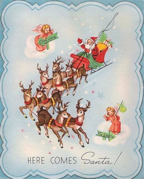 Pin By Daniele On Santa In His Sleigh Vintage Christmas Cards