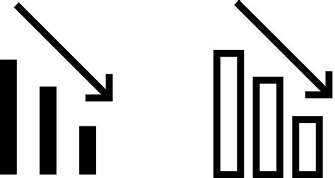 Decrease Graph Chart Down Sign Symbol Glyph And Line Style Vector