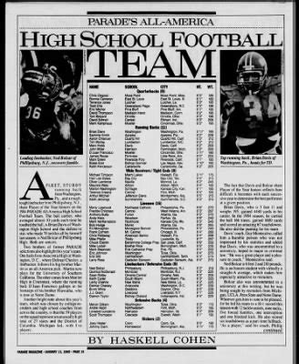 1984 Parade All America High School Football Team 22th Annual 1 Of 2