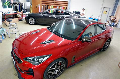 루프스킨 기아 스팅어 유광블랙 루프스킨 시공~ 랩핑몬스터