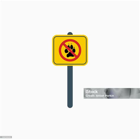 노란색 간판에 개 금지 기호 개는 허용되지 않습니다 개에 대한 규칙 발 아이콘 정지 신호 벡터 0명에 대한 스톡 벡터 아트 및 기타 이미지 Istock